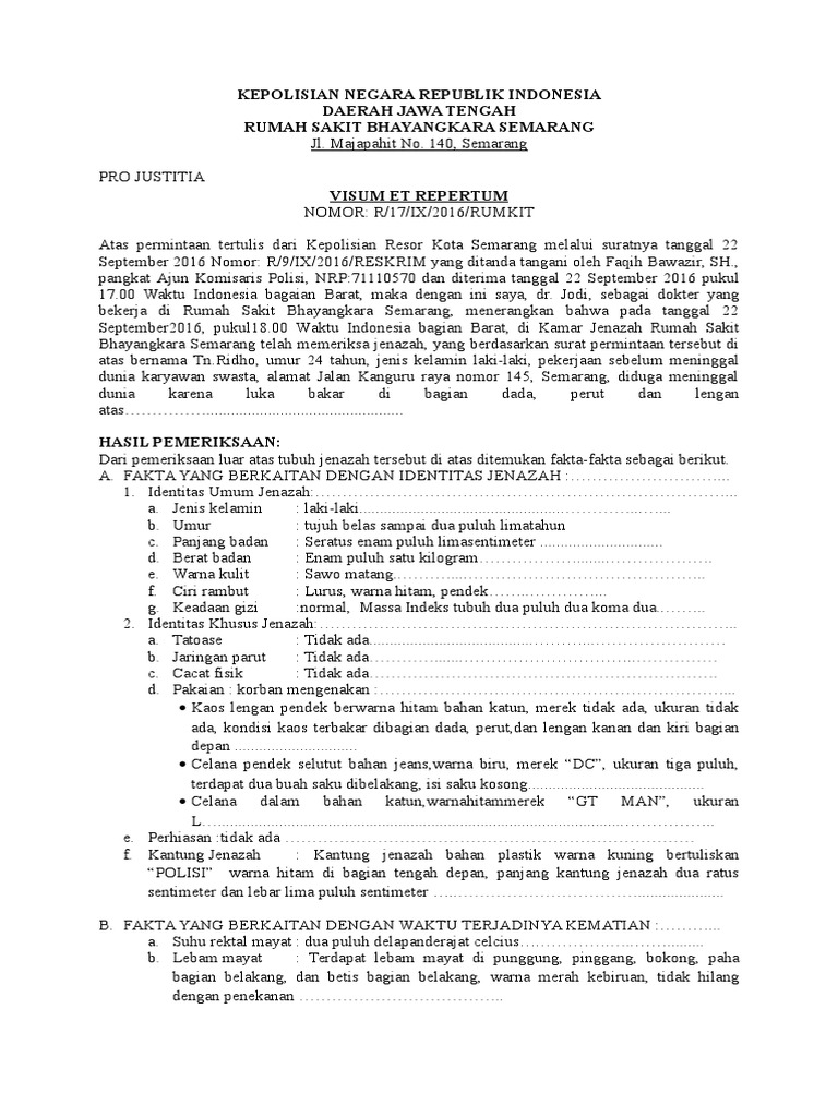 VISUM BAYANGAN Luka Bakar Mati | PDF