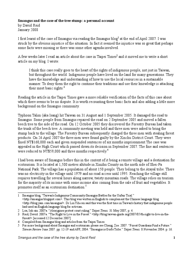 Smangus and The Case of The Tree Stump | PDF | Taiwan | Indigenous Peoples