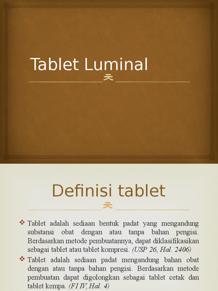 Tablet Luminal: Dosis dan Komposisi | PDF