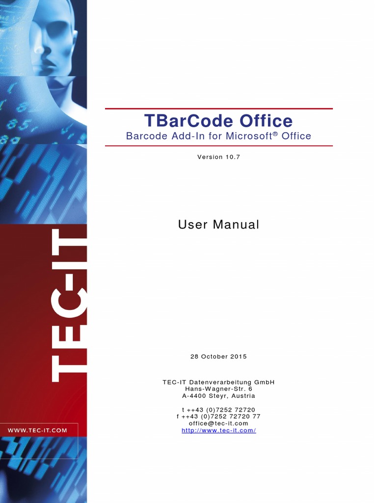 Tbarcode Office: User Manual | PDF | Microsoft Office | Barcode