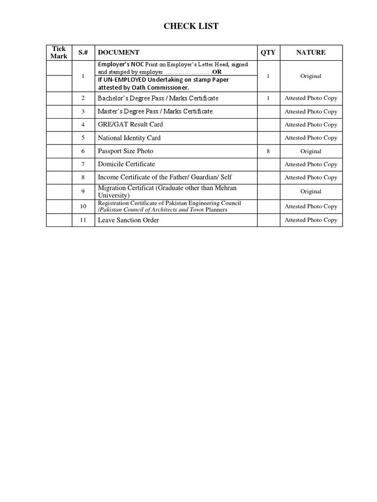 Check List PDF | PDF