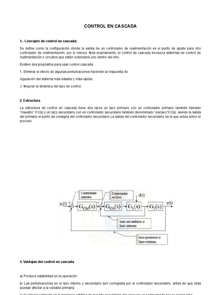 Control en Cascada Word | PDF | Realimentación | Sistema de control