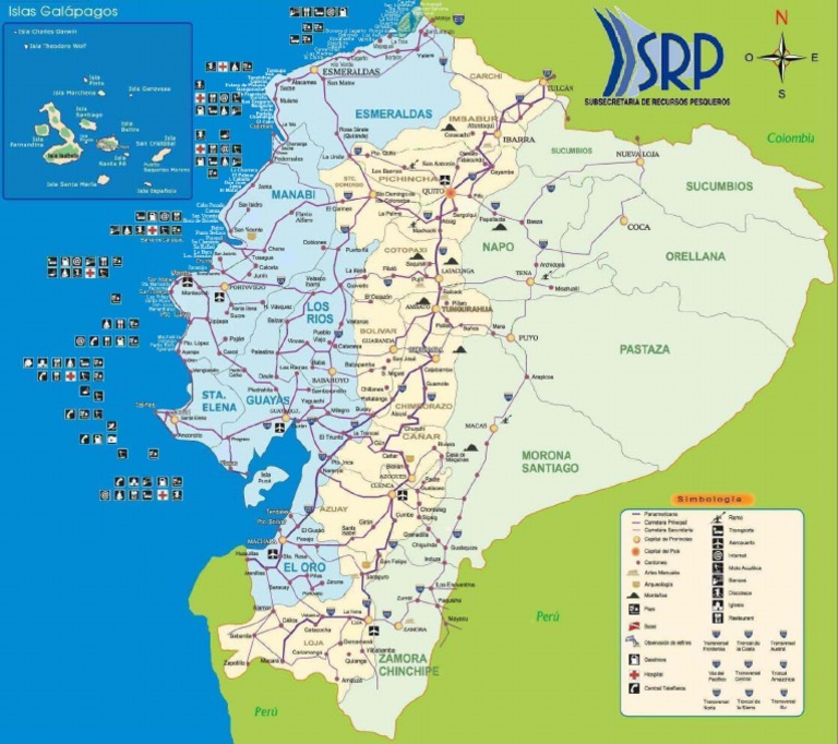 Ecuador Mapa Turistico