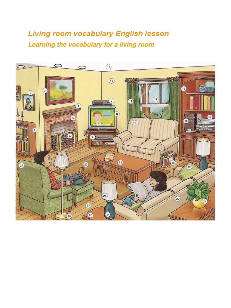 Living Room Vocabulary English Lesson | PDF