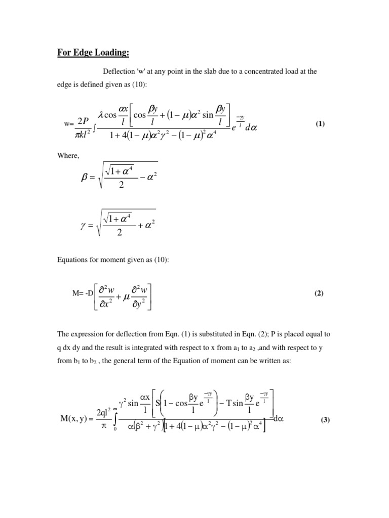 For Edge Loading:: L y L y L X KL P | PDF