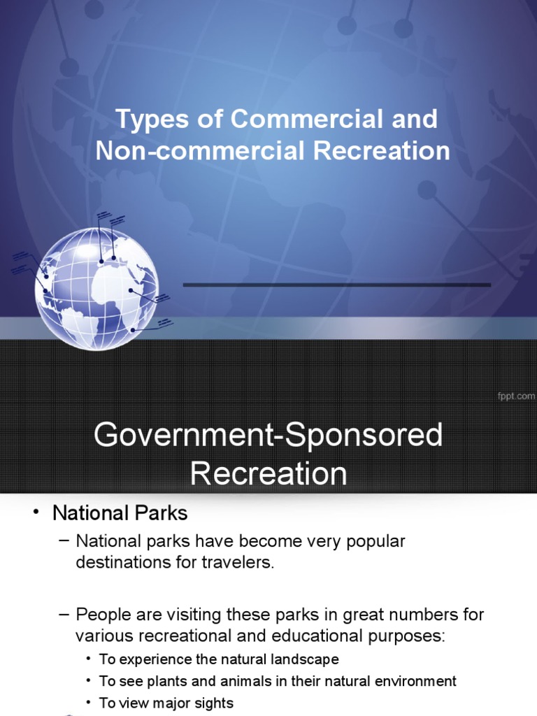 Types of Commercial and Non-Commercial Recreation | PDF | Recreation ...