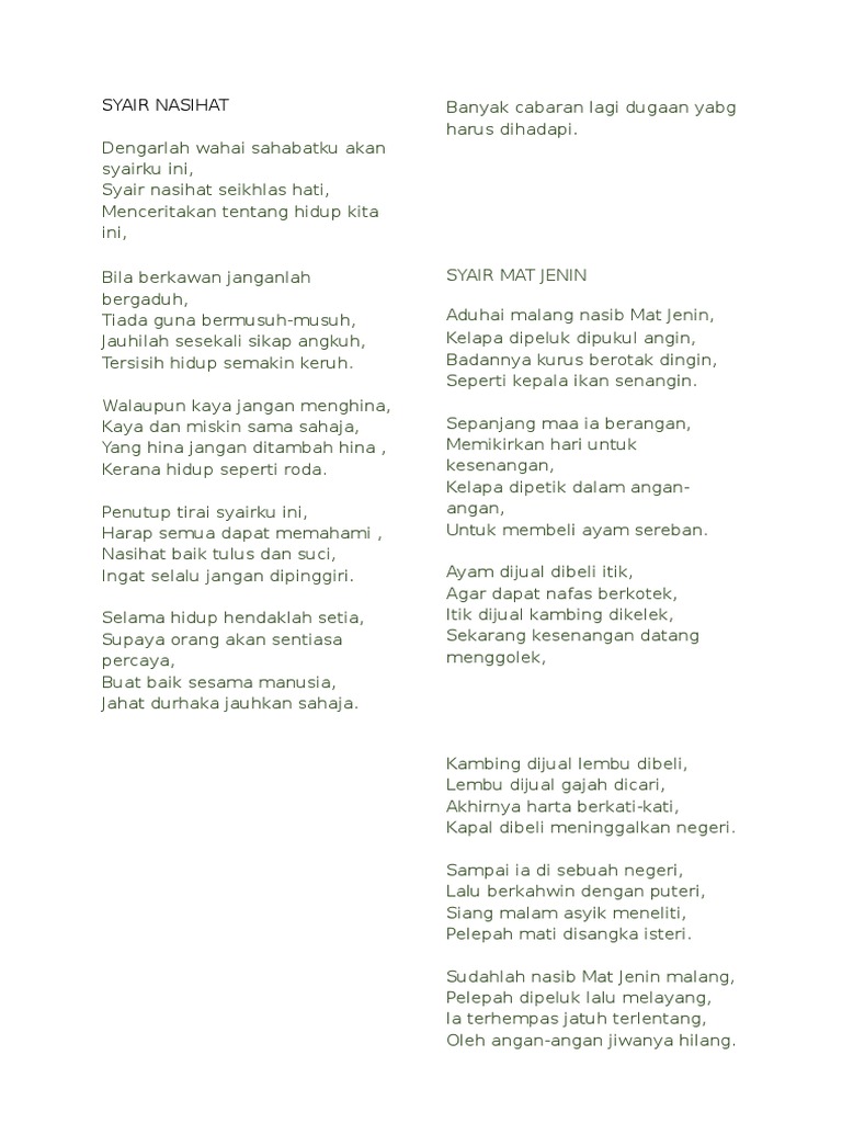 Kumpulan Syair Nasihat dan Kehidupan | PDF
