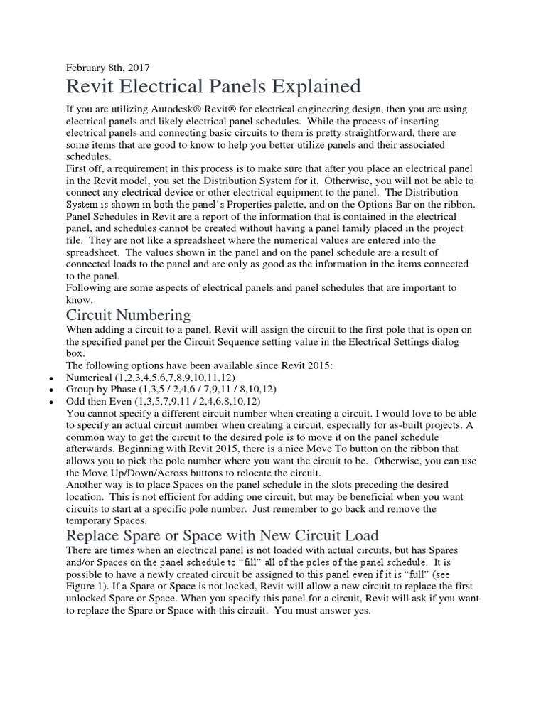 Revit Electrical Panels Explained | PDF | Electric Power Distribution ...