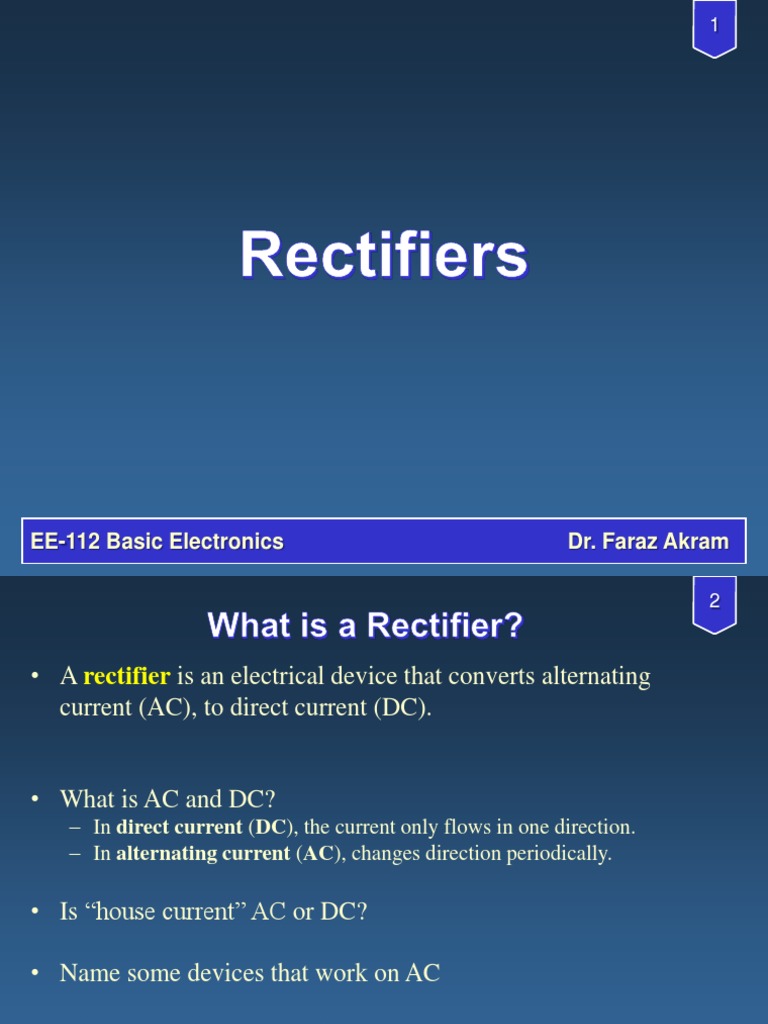 Conversion of AC to DC: A Guide to Rectifiers | PDF | Rectifier | Direct Current