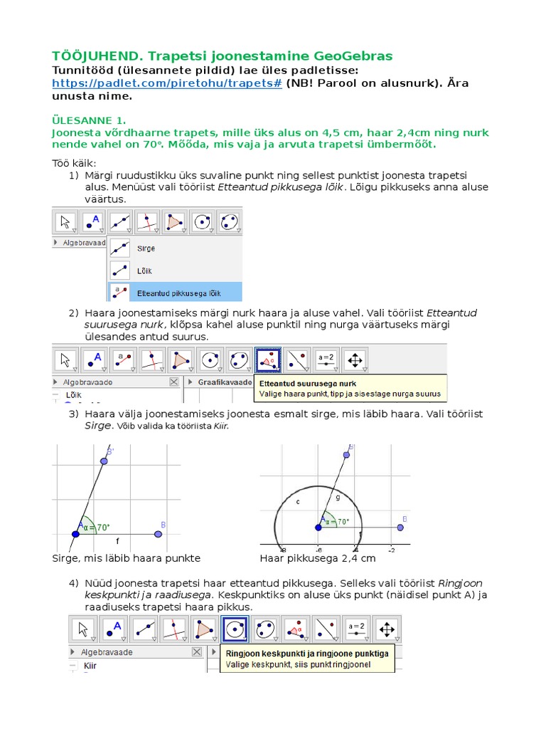 Trapets Geogebra | PDF