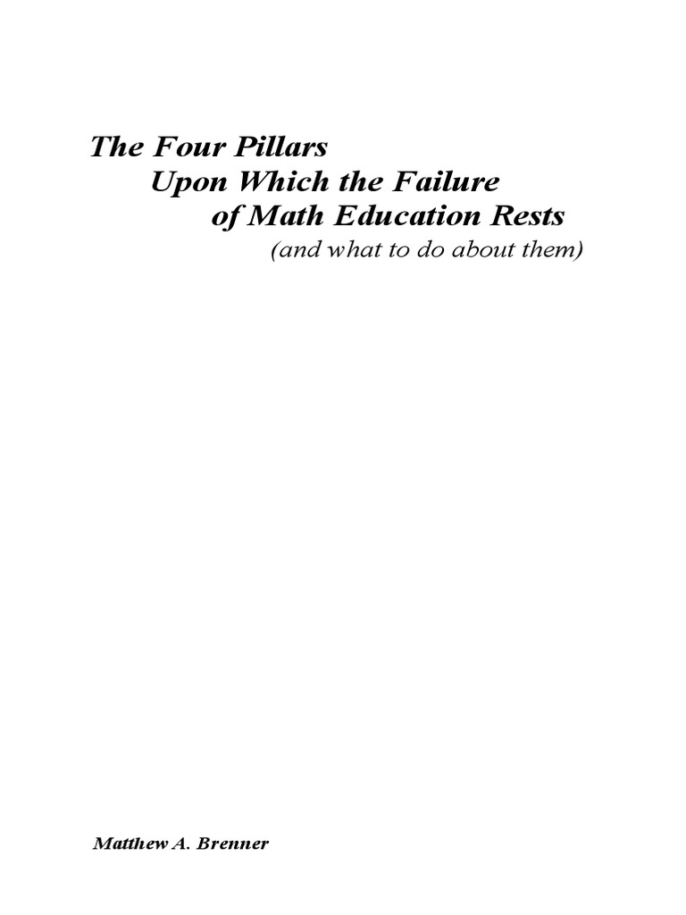 Brenner Four Pillars of Math Edu PDF | PDF | Regents Examinations ...