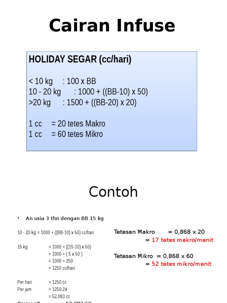 Rumus Cairan Infus Holiday Segar | PDF | Home & Garden