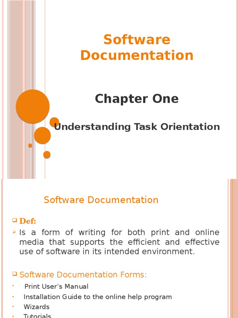 Chapter1 Understanding Task Orientation | PDF | Software | Documentation