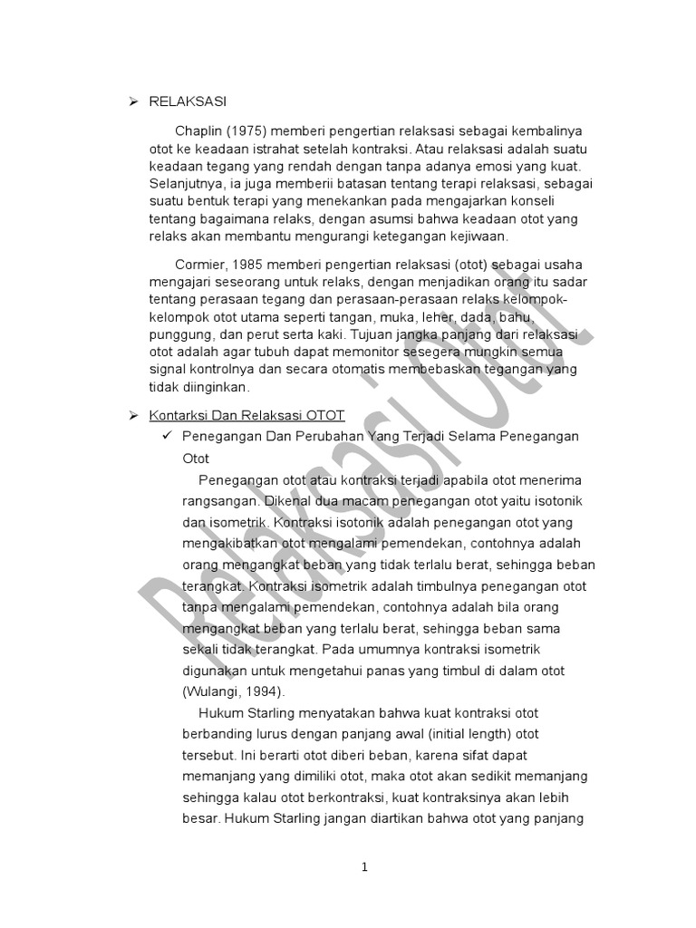 Proses Relaksasi Otot | PDF
