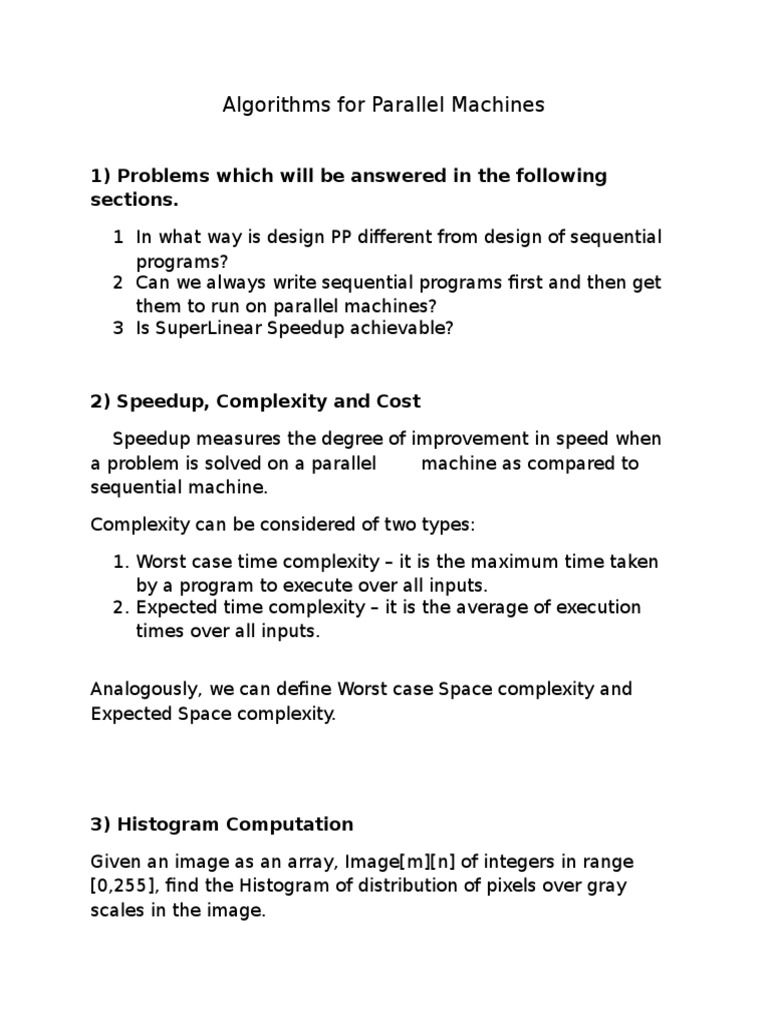 Algorithms For Parallel Machines Pdf Computational Complexity