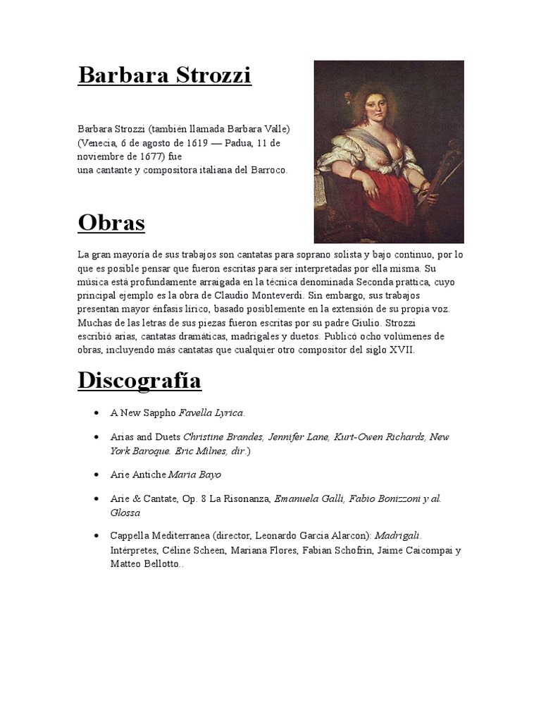 Barbara Strozzi | PDF