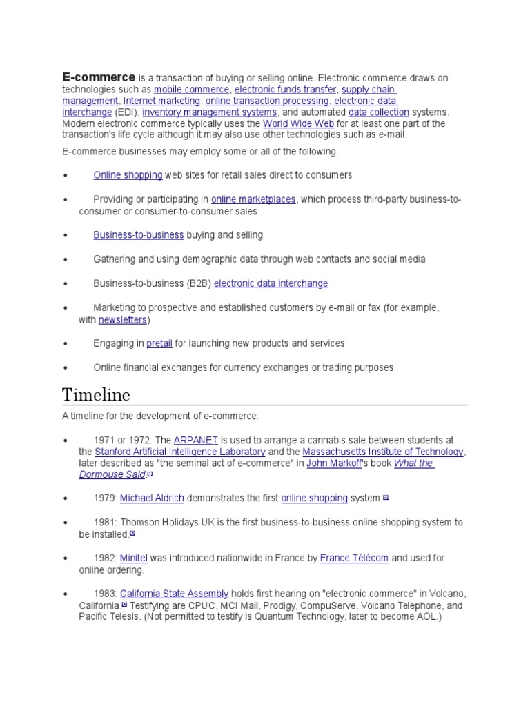E Commerce | PDF | E Commerce | Service Industries
