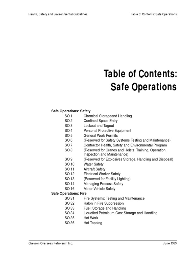 Chevron Hse Guidlines | PDF | Ventilation (Architecture) | Safety