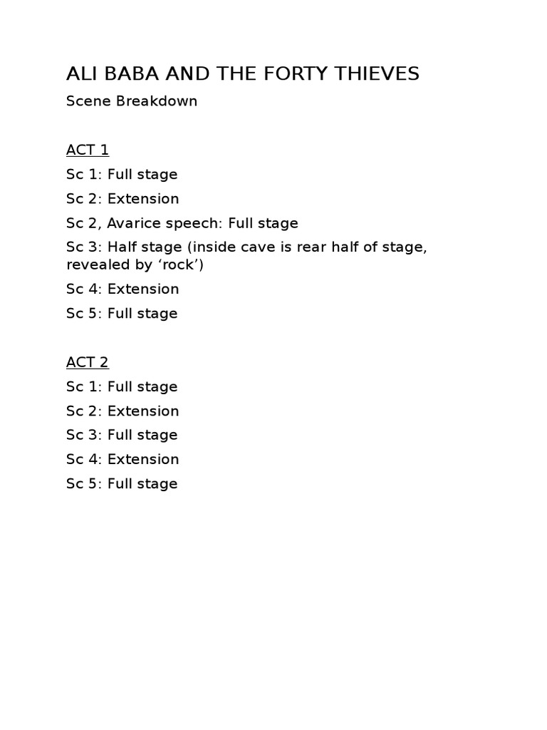 Ali Baba Scenes | PDF