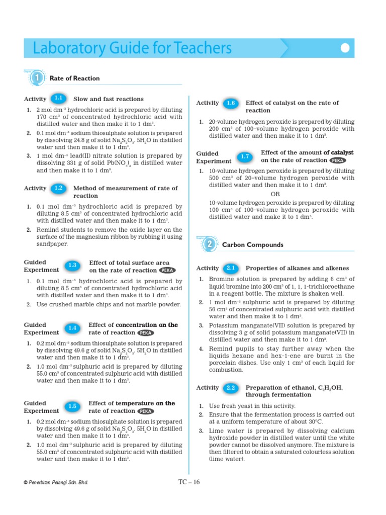 Laboratory Guide Chemistry Form 5 PDF | PDF | Sodium Hydroxide ...