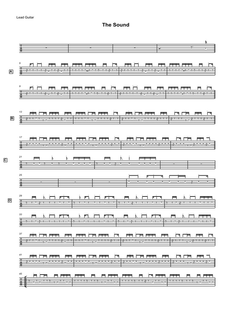 The Sound - Lead Guitar | PDF | Guitar Family Instruments | Irish ...