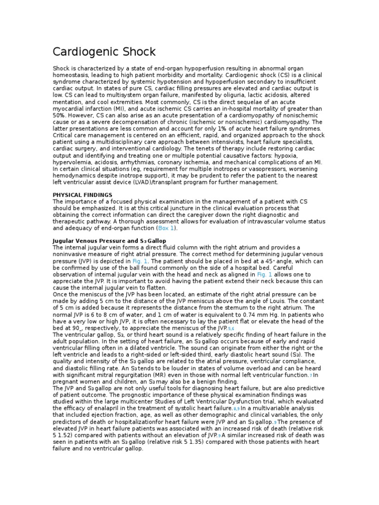Cardiogenic Shock: Physical Findings | Download Free PDF | Heart ...