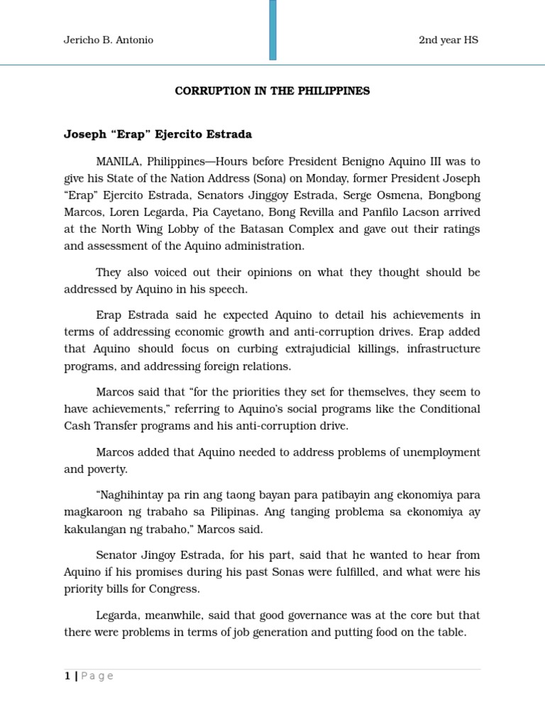 Corruption in The Philippines | PDF | Benigno Aquino Iii | Corruption