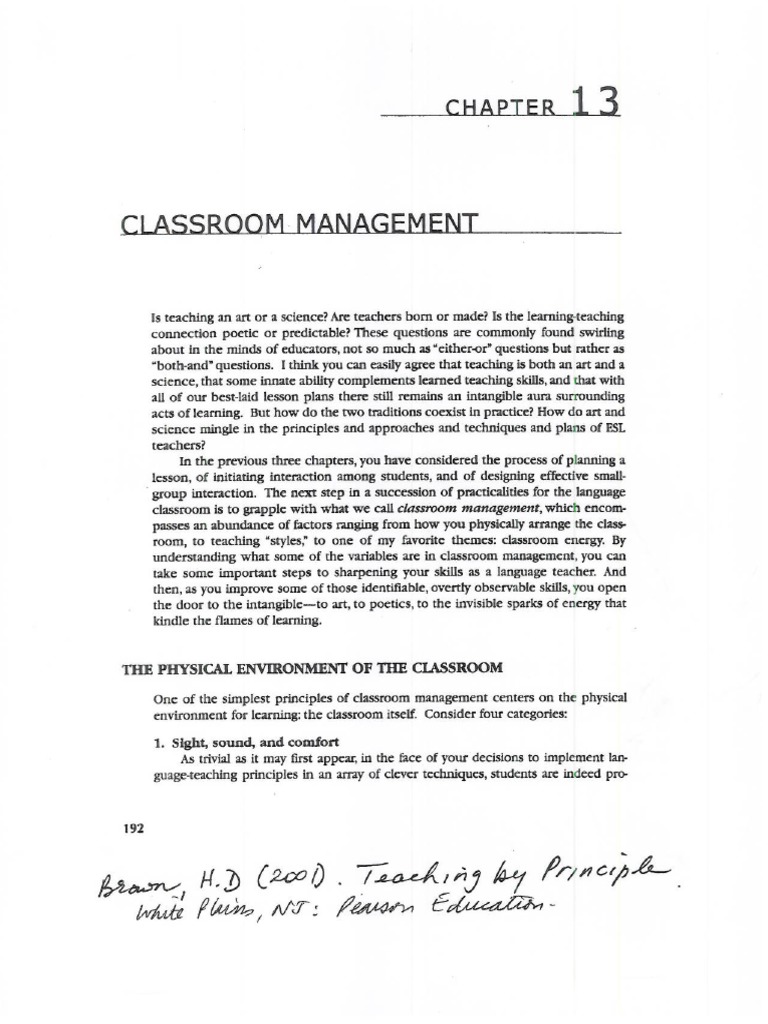 Brown - Classroom Management PDF | PDF