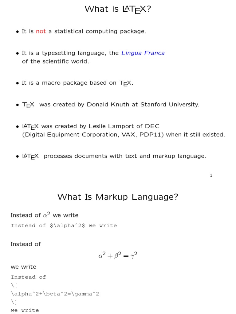 What Is L Tex?: Lingua Franca | PDF | Te X | Markup Language