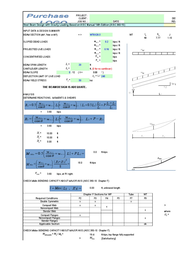 Steel Beam Design With Gravity Loading Based On AISC Manual 14th ...