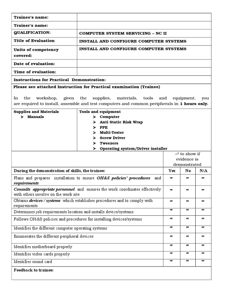 Rating Sheet Final | Computer Network | Tools