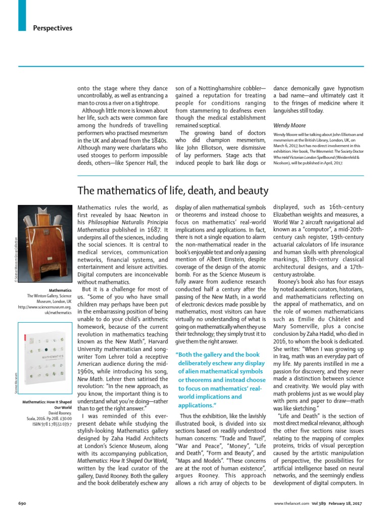 The Mathematics of Life, Death, and Beauty: Perspectives | PDF | Museum ...