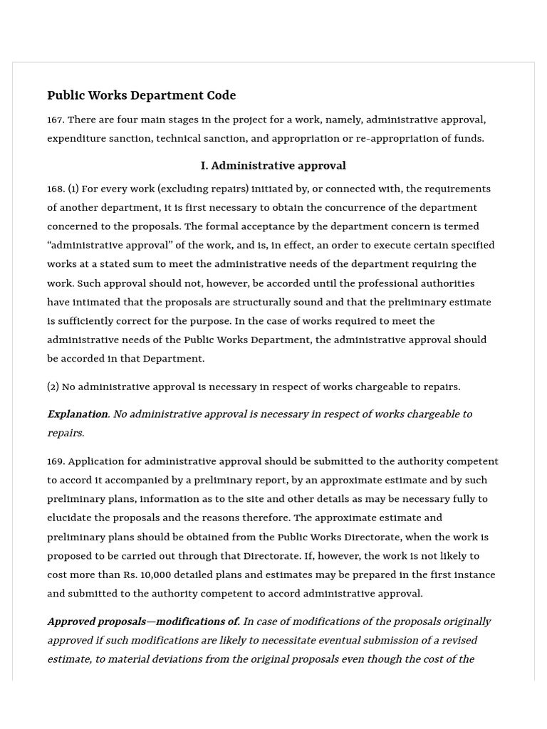 Administrative Approval and Technical Sanction of Govt | PDF | Expense ...