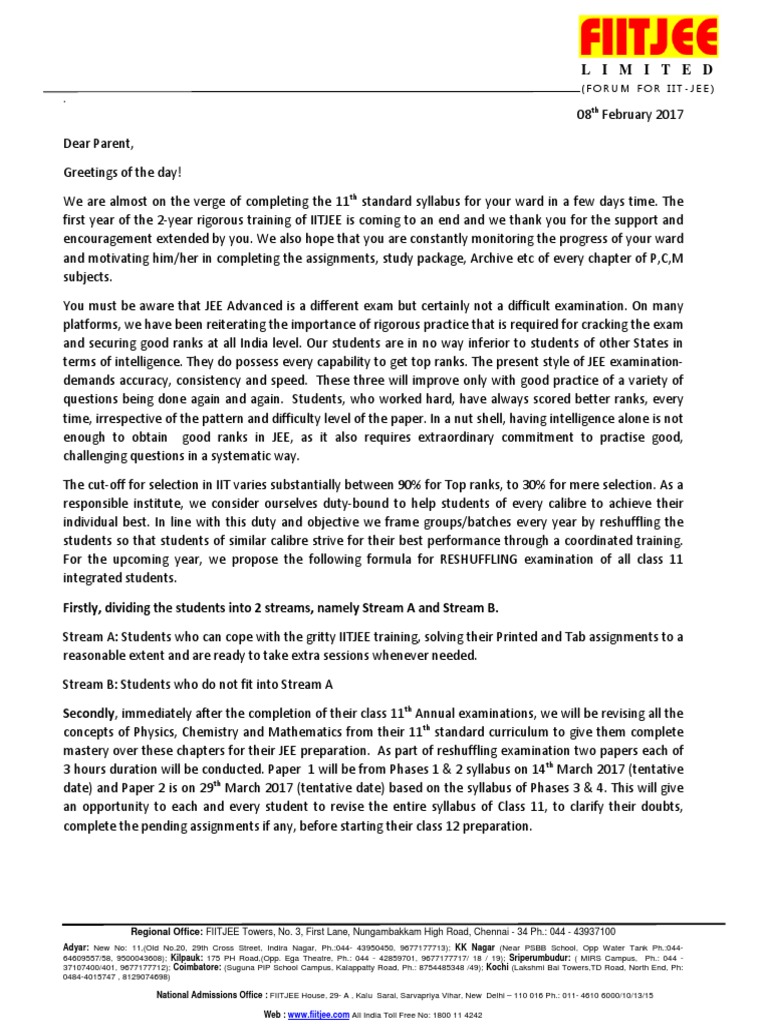Updated Reshuffling Letter Class 11 MV M | PDF | Test (Assessment) | Tests