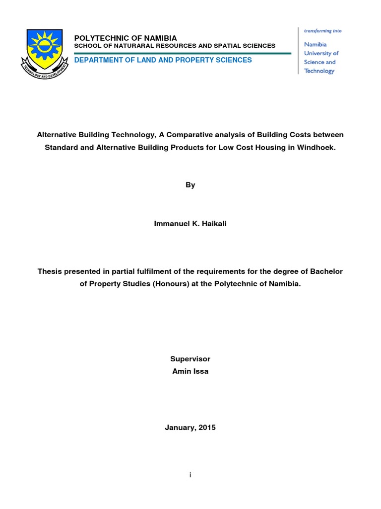 Alternative Building Technology Research Paper | PDF | Affordable ...