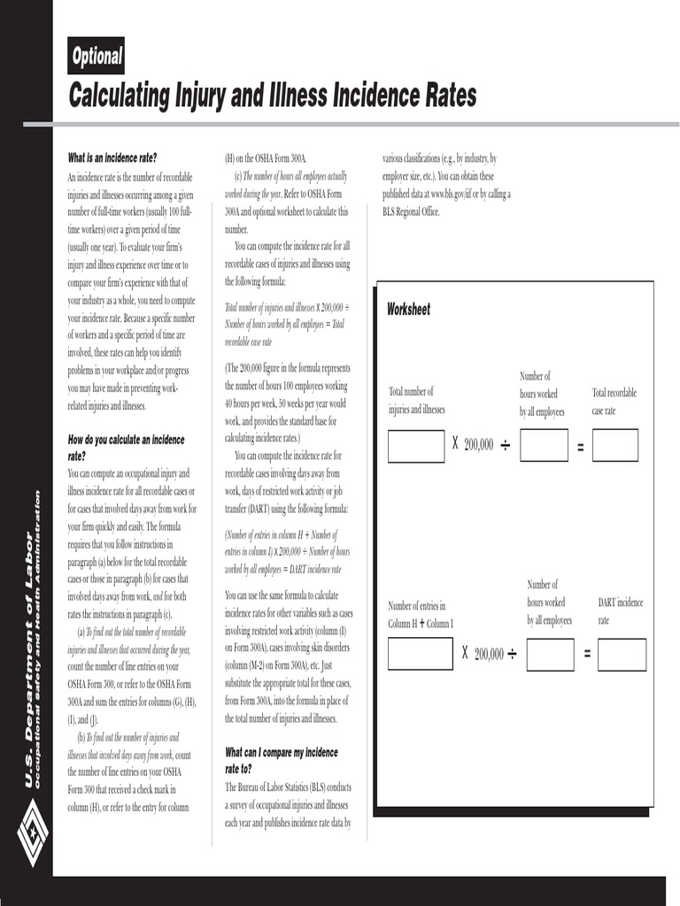 Incident Rate Calculations | PDF | Occupational Safety And Health ...