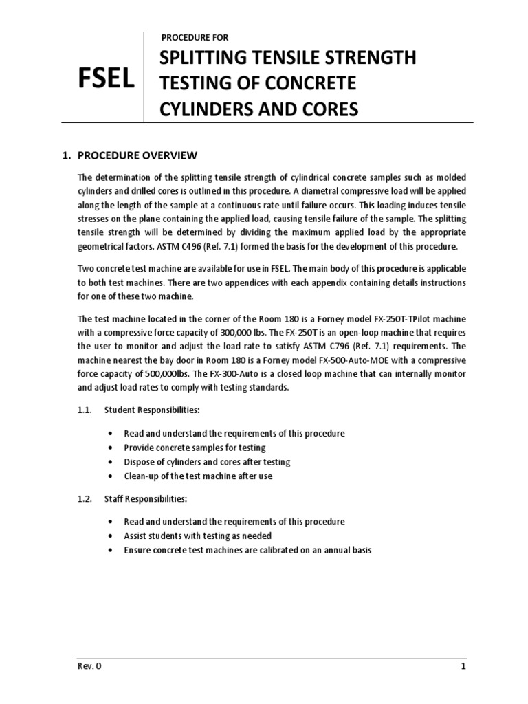 FSEL Split Cylinder Testing Rev 00 | Download Free PDF | Ultimate ...