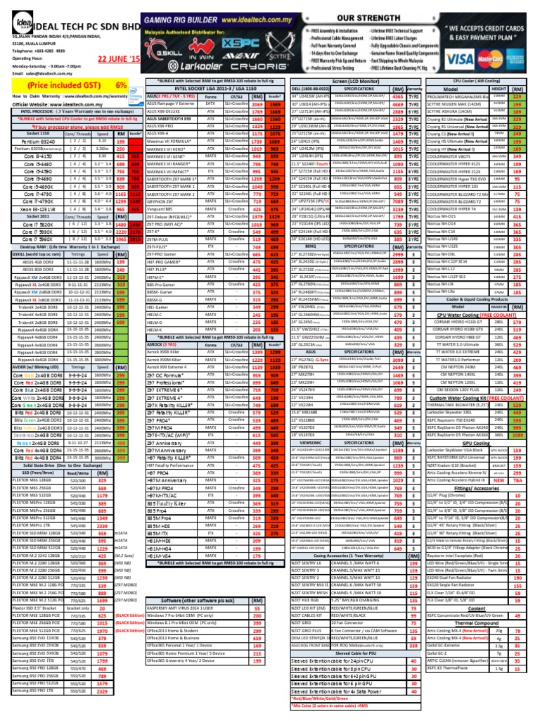 Idealtech Pricelist | PDF | Computer Hardware | Digital Technology