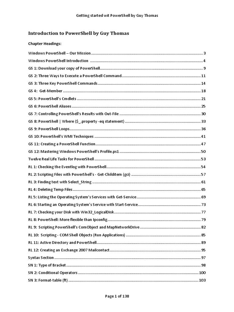 Get Started With PowerShell PDF | PDF | Windows Registry | Command Line ...