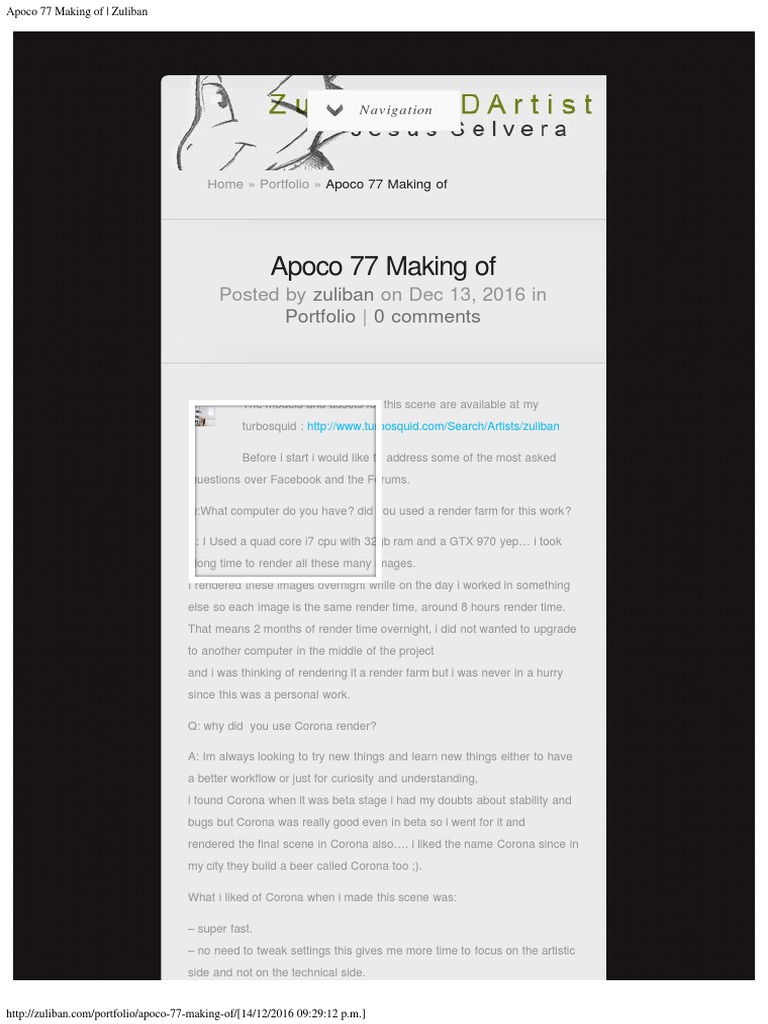 Apoco 77 Making of - Zuliban | PDF | Rendering (Computer Graphics ...