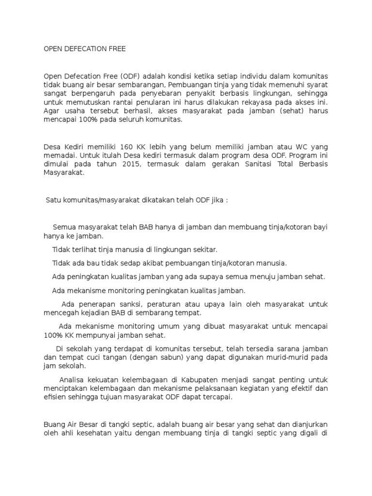 Open Defecation Free | PDF