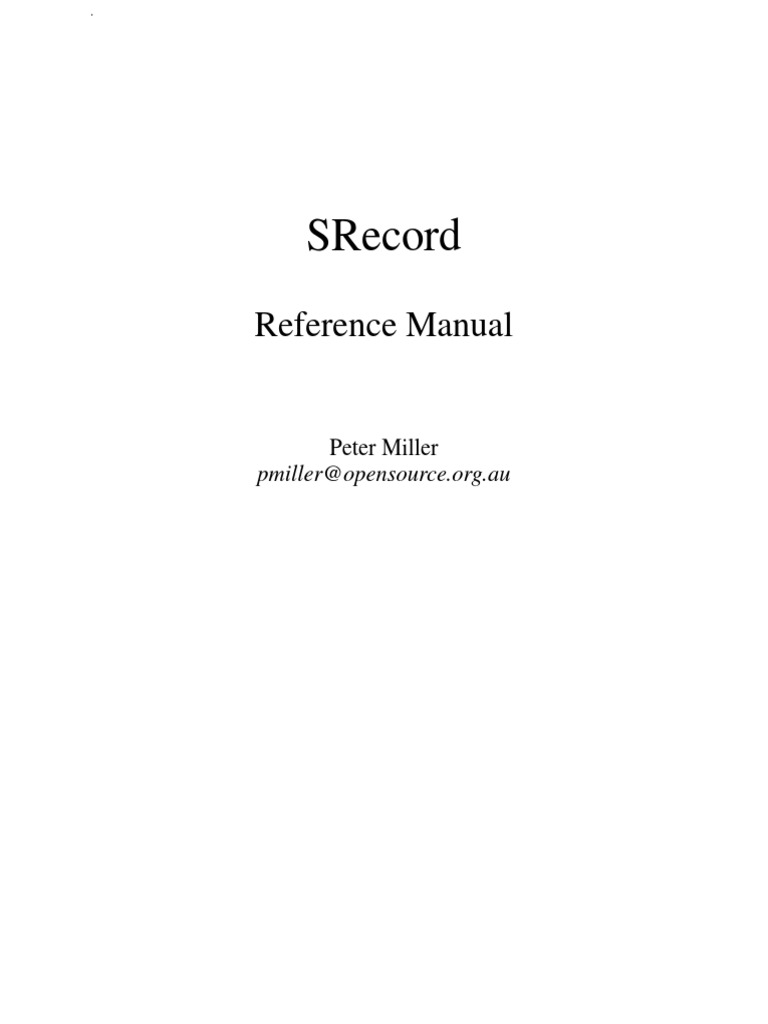 Srecord: Reference Manual | PDF | File Format | Free Software