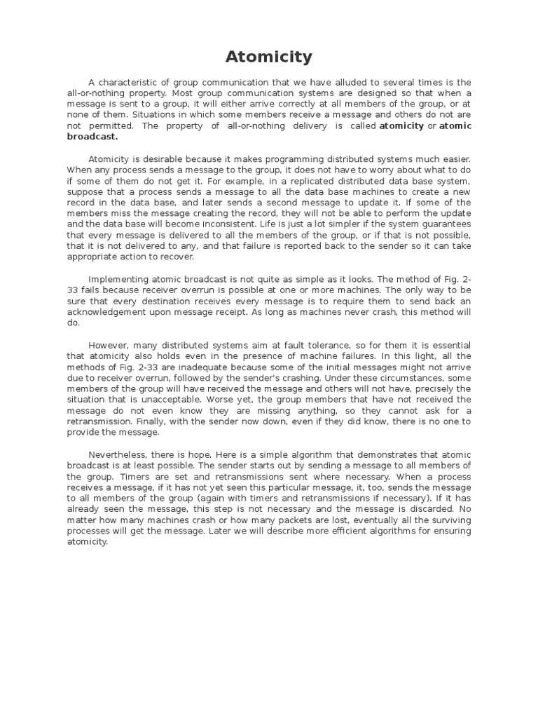 Atomicity | PDF | Fault Tolerance | Databases