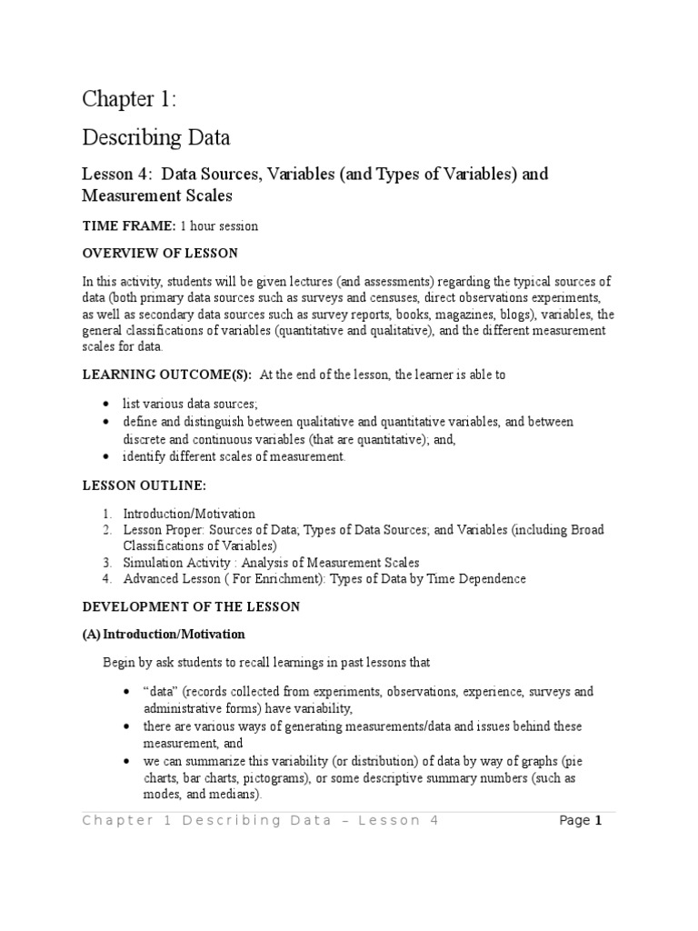 Lesson 1-04 Types of Data STAT | PDF | Level Of Measurement | Celsius