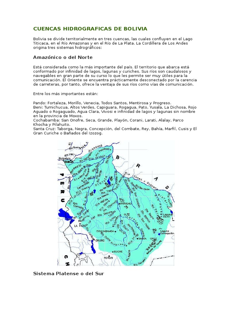 Cuencas Hidrográficas de Bolivia | PDF | lago | Agua y política