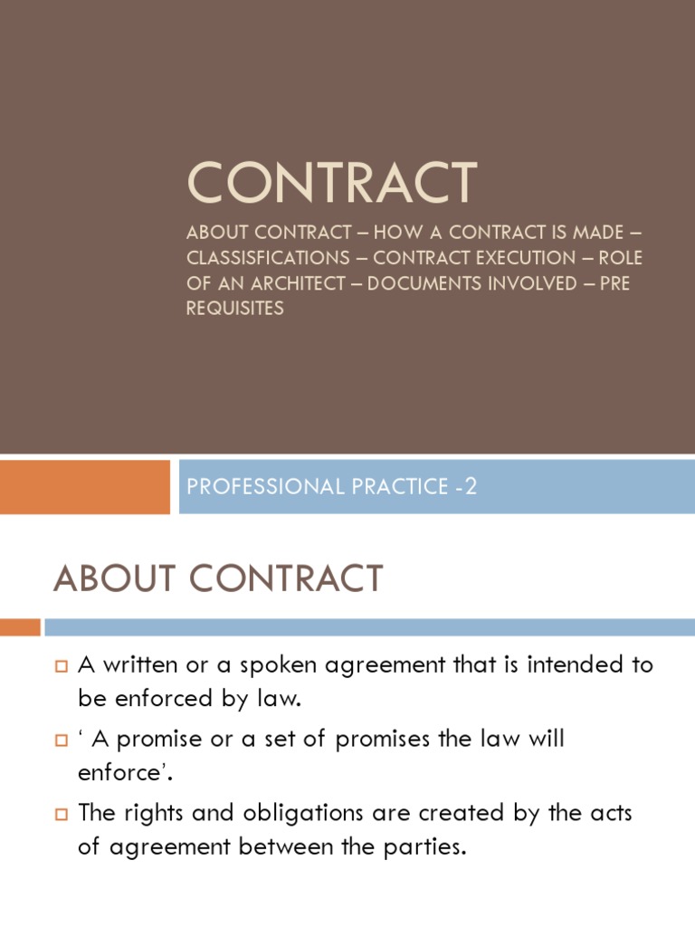 Contract: Professional Practice - 2 | PDF