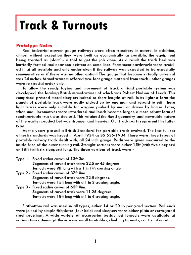 Track & Turnouts: Prototype Notes | PDF | Track (Rail Transport ...