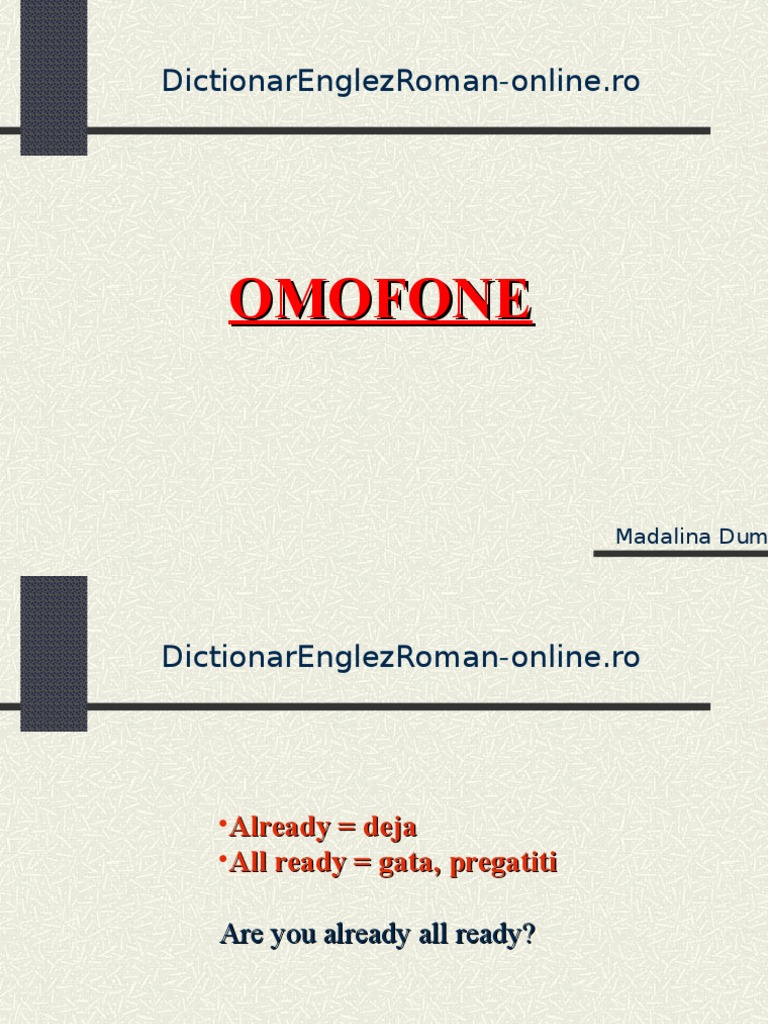 Omofone in Limba Engleza | PDF