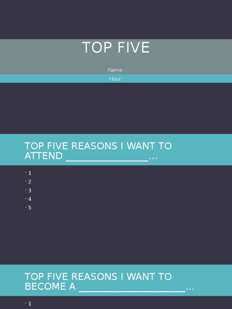 Top Five Presentation Name HR | PDF