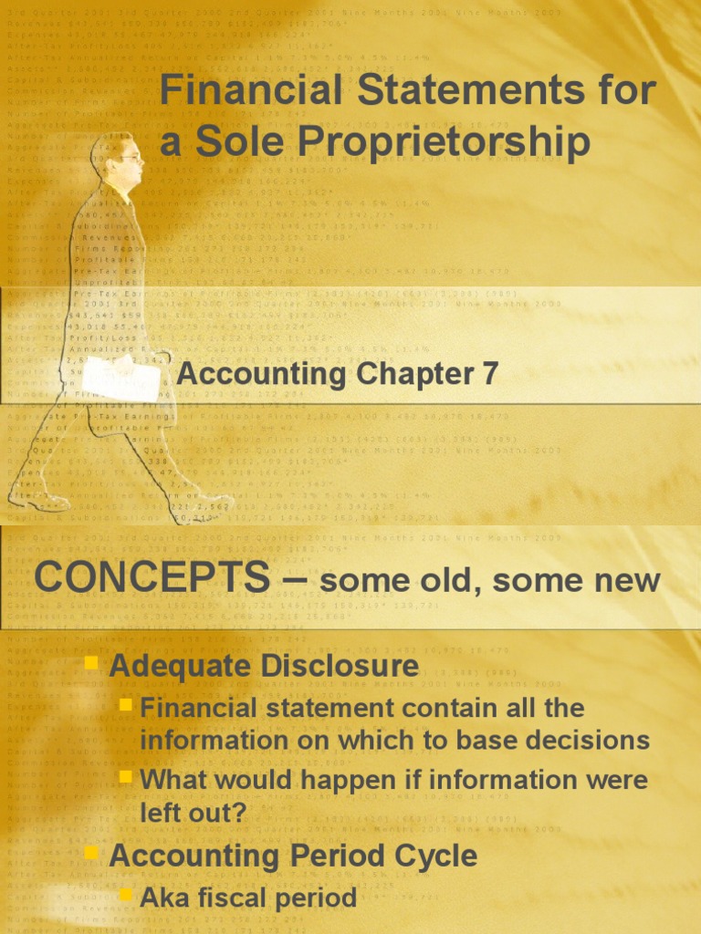 Financial Statements For A Sole Proprietorship: Accounting Chapter 7 ...